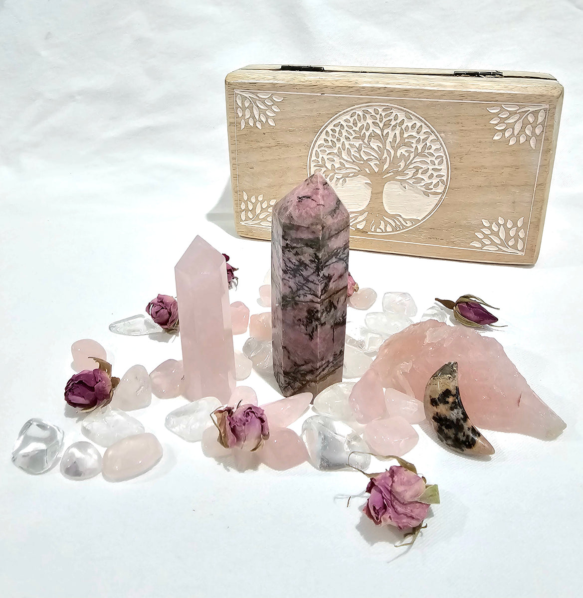 LOVE Bundle - Rose Quartz and Rhodonite – Native Hart Crystals